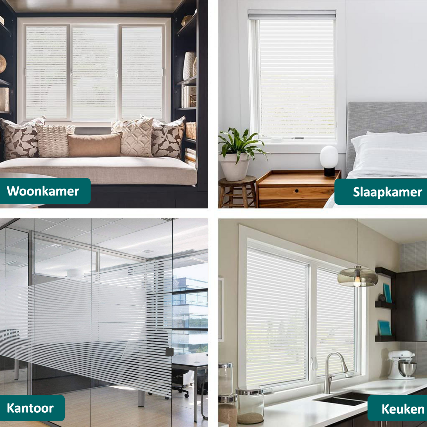 Raamfolie Statisch - Anti Inkijk - Strepen – homewellproducts