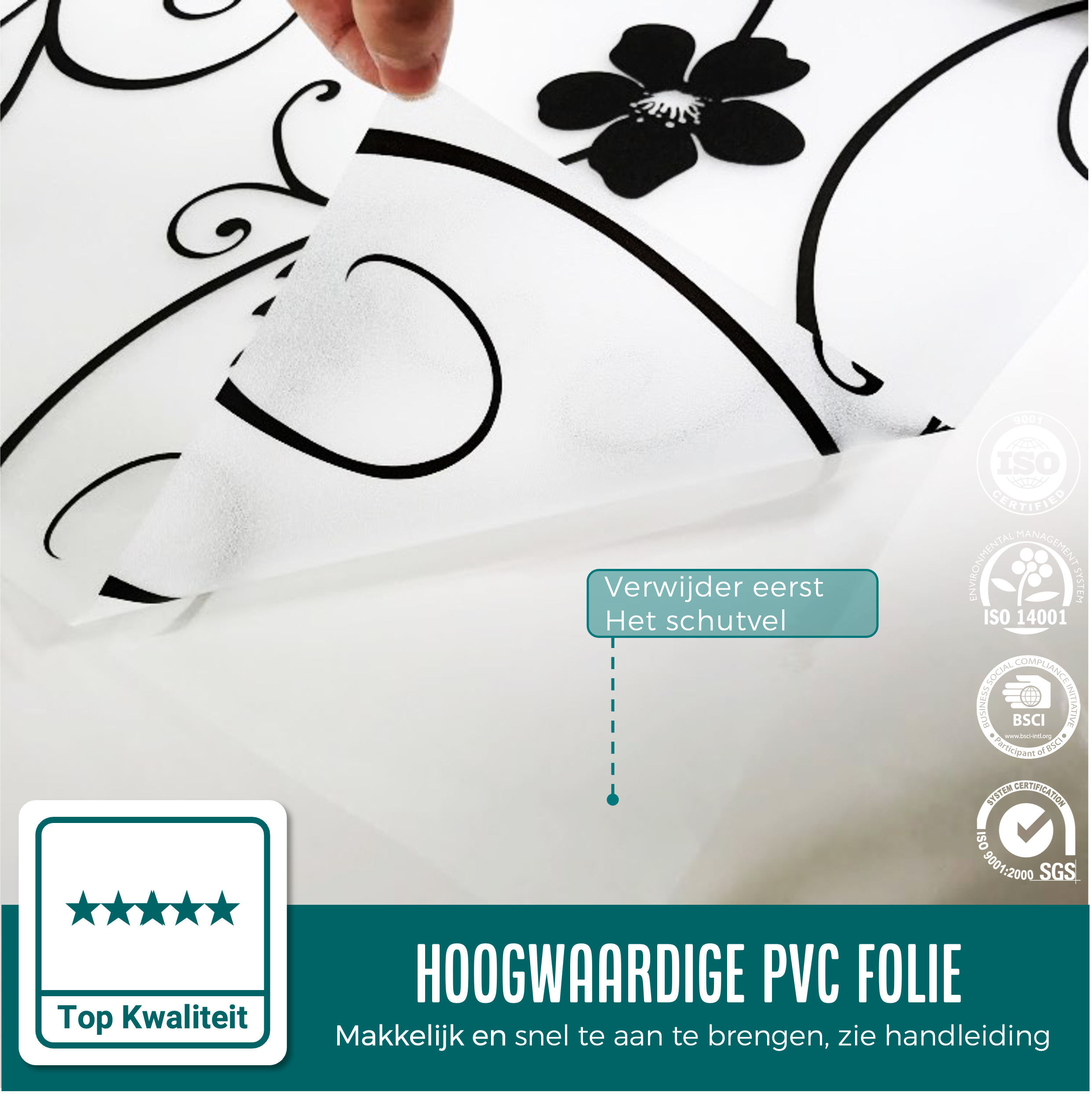 Raamfolie Statisch 60X200CM - Anti Inkijk - Klimop – homewellproducts